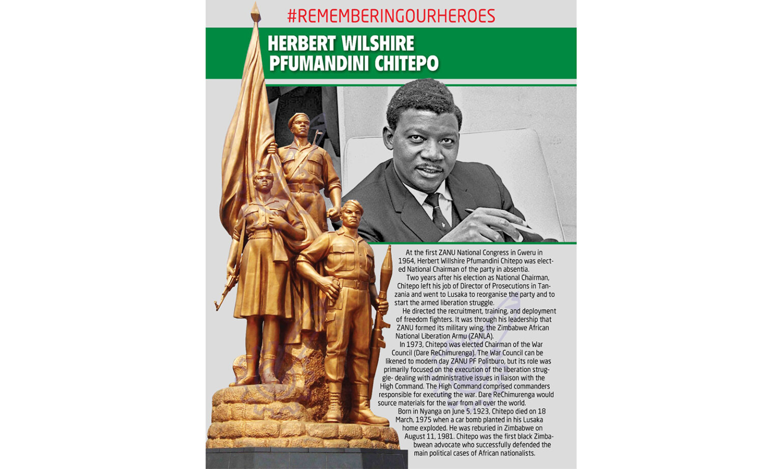 Heroes Day: Taking a walk with history – herald