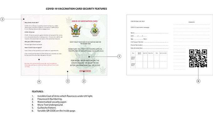 Zimbabwe launches new Covid-19 vaccination card with security features ...